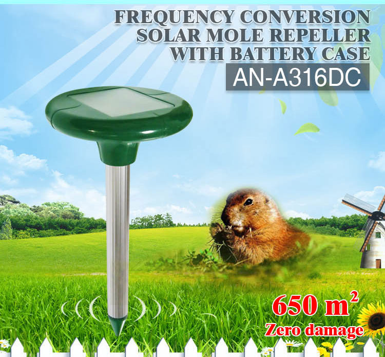 AOSION® Outdoor Waterproof Frequency Conversion Solar Vole Repeller AN ...