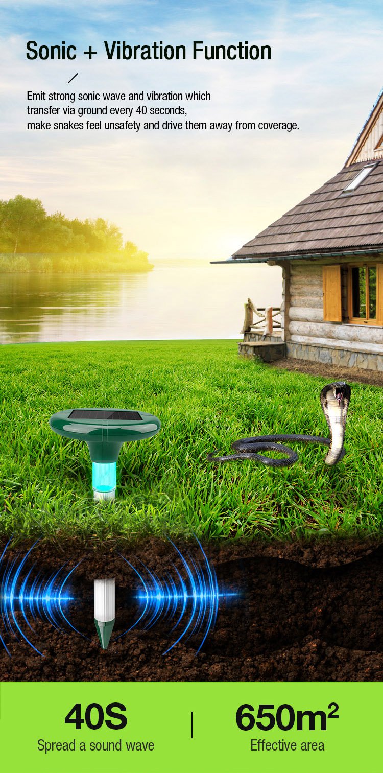 AOSION® Outdoor Waterproof Solar Sonic Snake Repeller AN-A816D