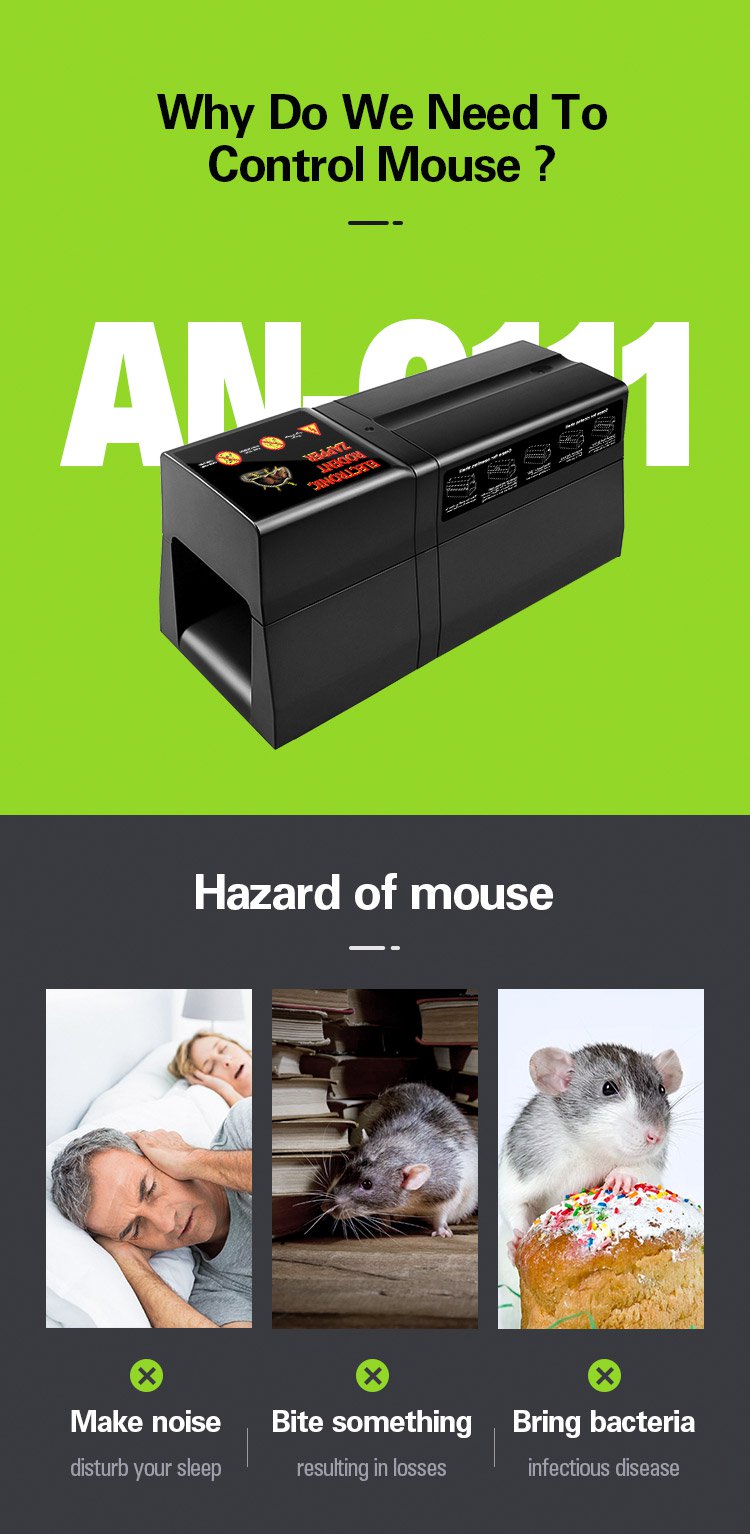 AOSION® Humane Safety High Voltage Electronic Rodent Killer AN-C111
